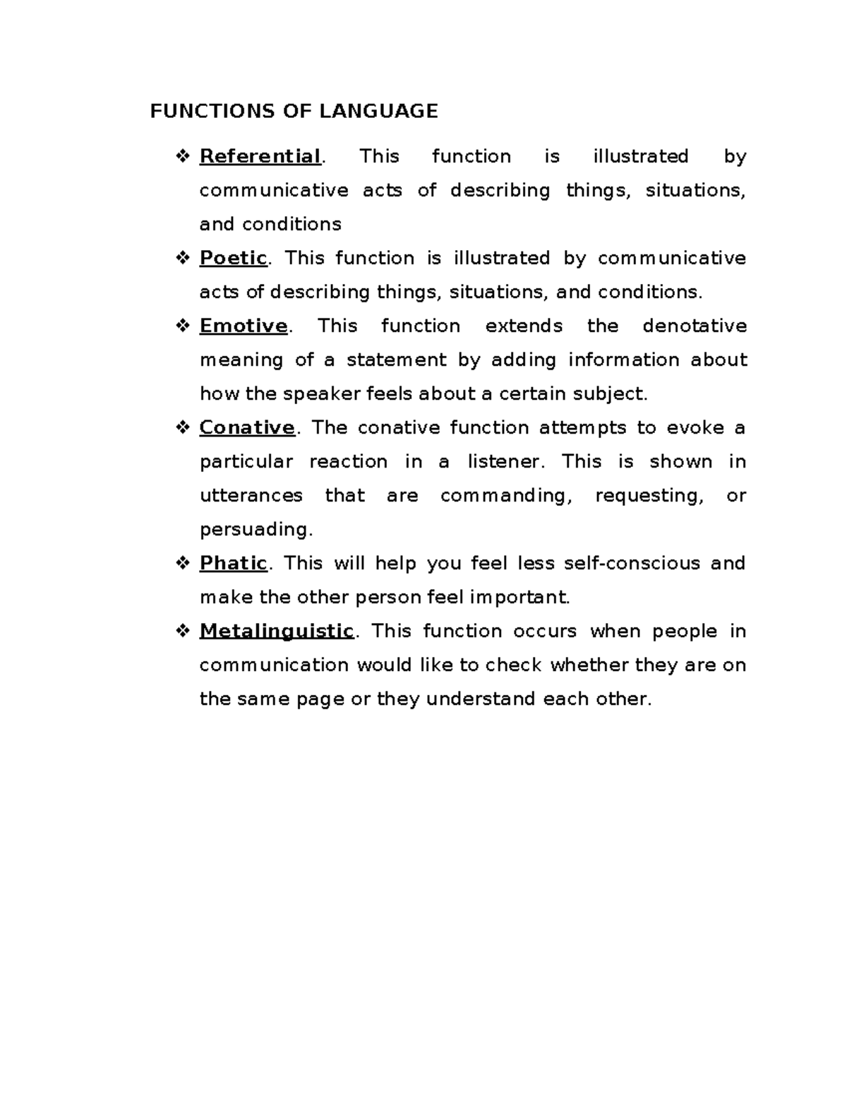 Functions OF Language - FUNCTIONS OF LANGUAGE Referential. This ...