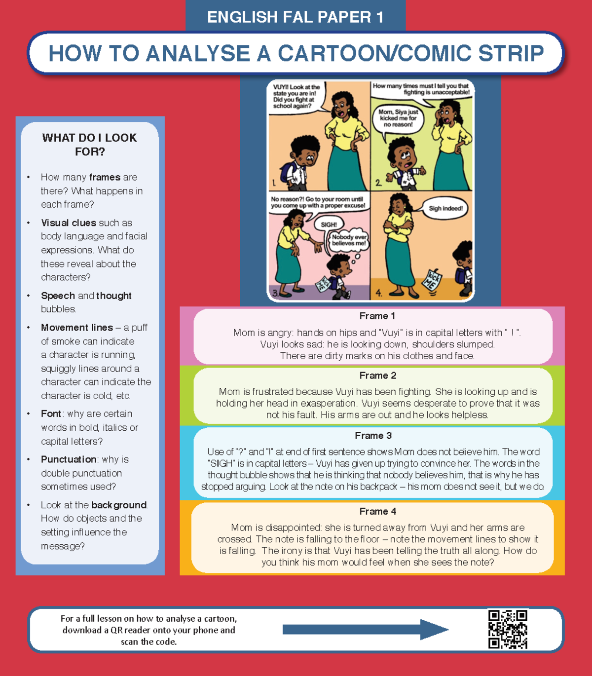 ENGLISH FAL PAPER 1: Guide to Analyzing Cartoons and Comic Strips - Studocu