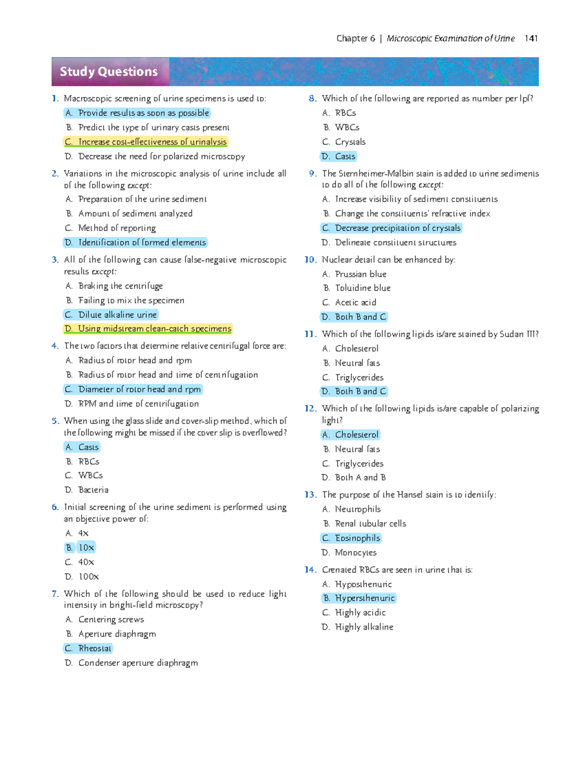 Chapter 6: Microscopic Examination of Urine - Sediment Analysis Notes ...