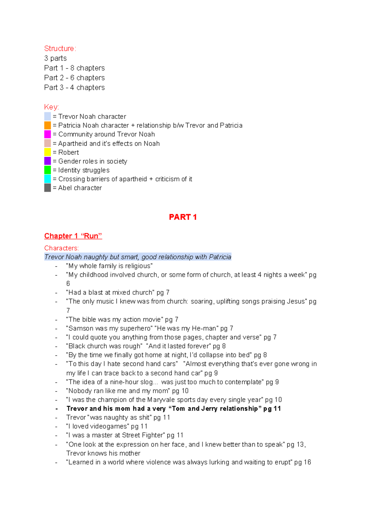 Born a Crime (Course Code) - Chapter-by-Chapter Summary Notes - Studocu
