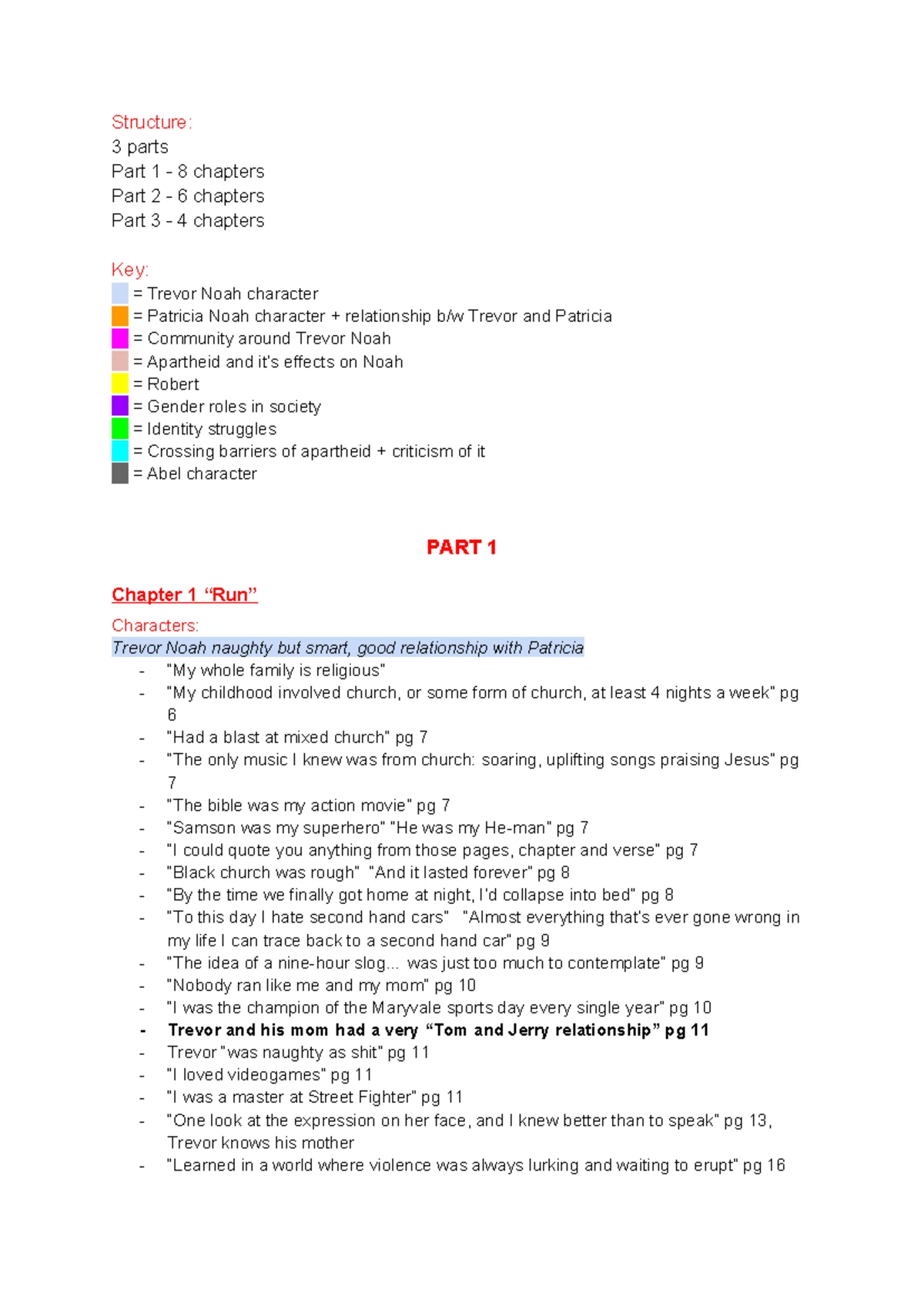 Born a Crime (Course Code) - Chapter-by-Chapter Summary Notes - Studocu