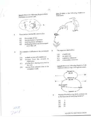 HSB past papers - Human and social biology - Studocu