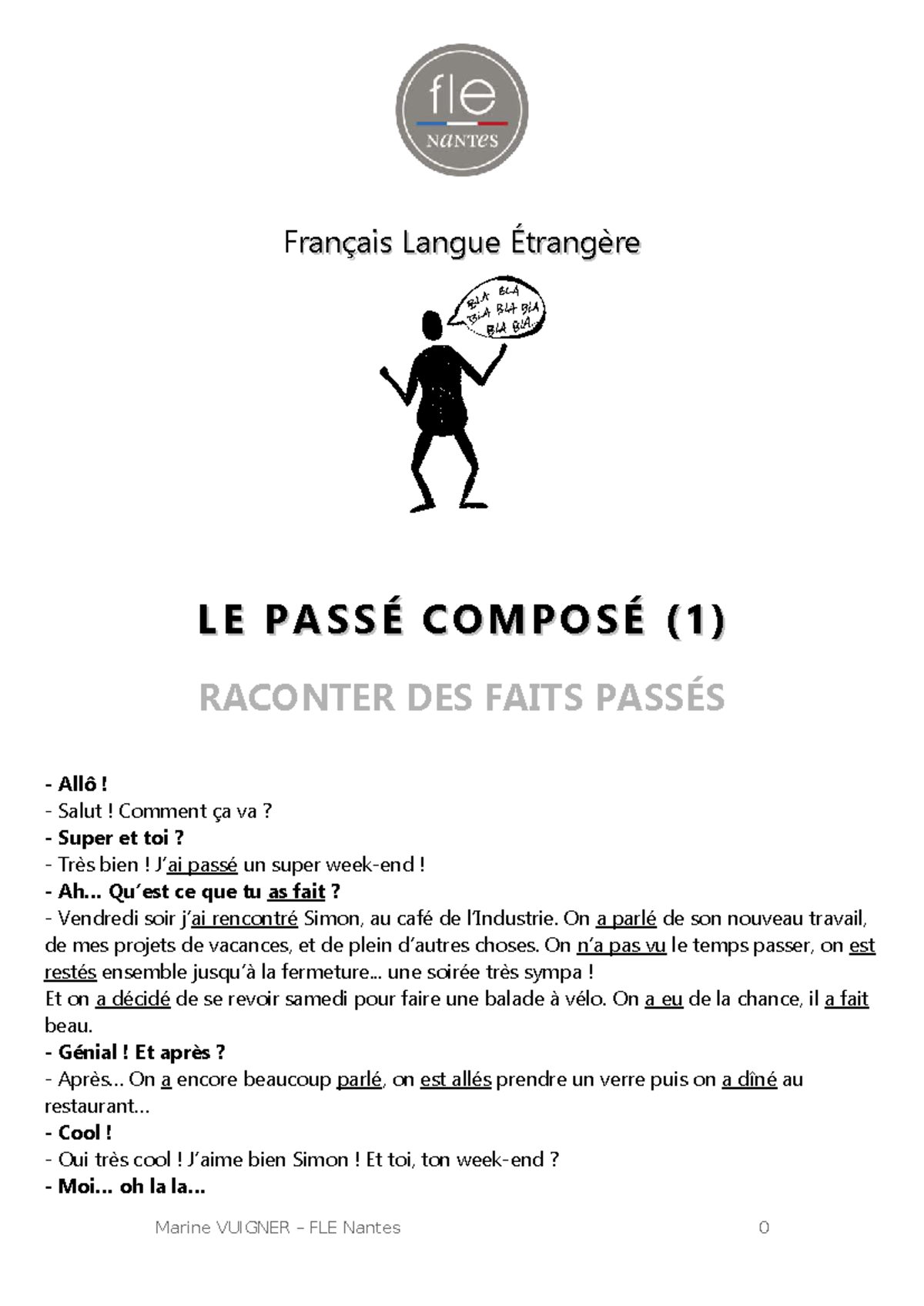 Fiche de Révision : Passé Composé en Français FLE - Studocu