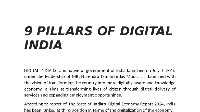 9 Pillars of Digital India: Transforming the Nation's Digital Landscape ...