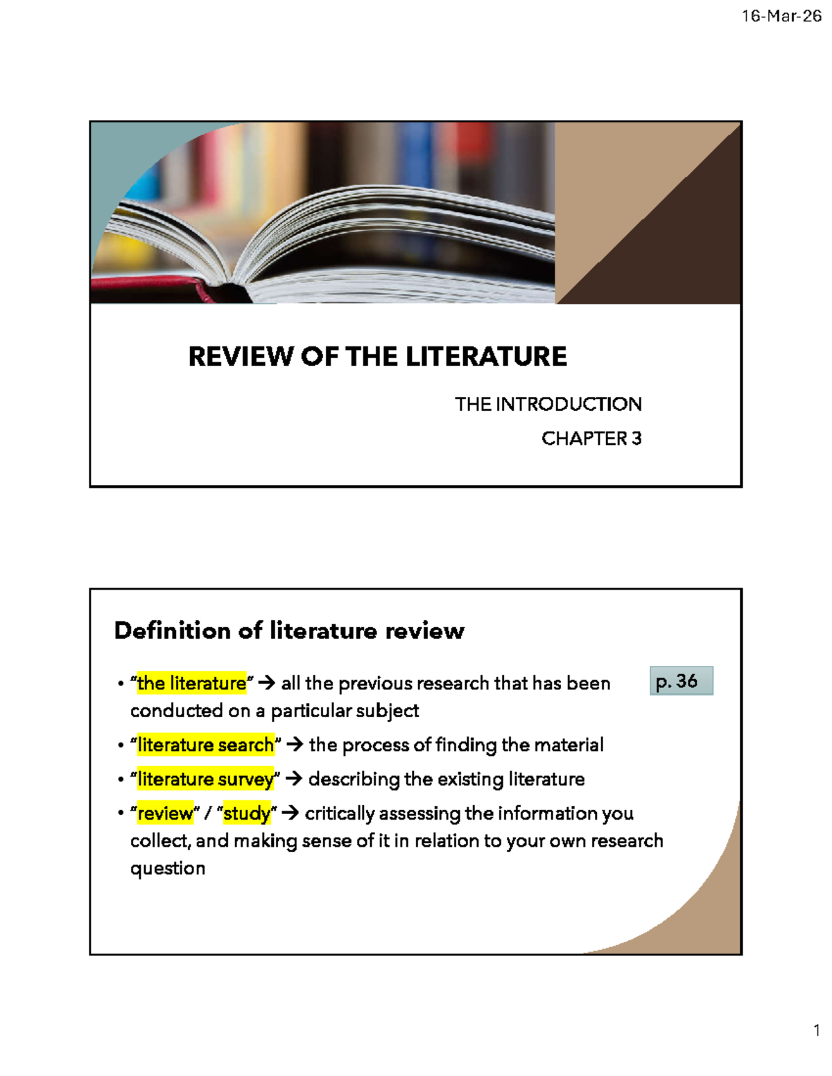 C3 Final Exam: Literature Review and Citation Guidelines - Studocu