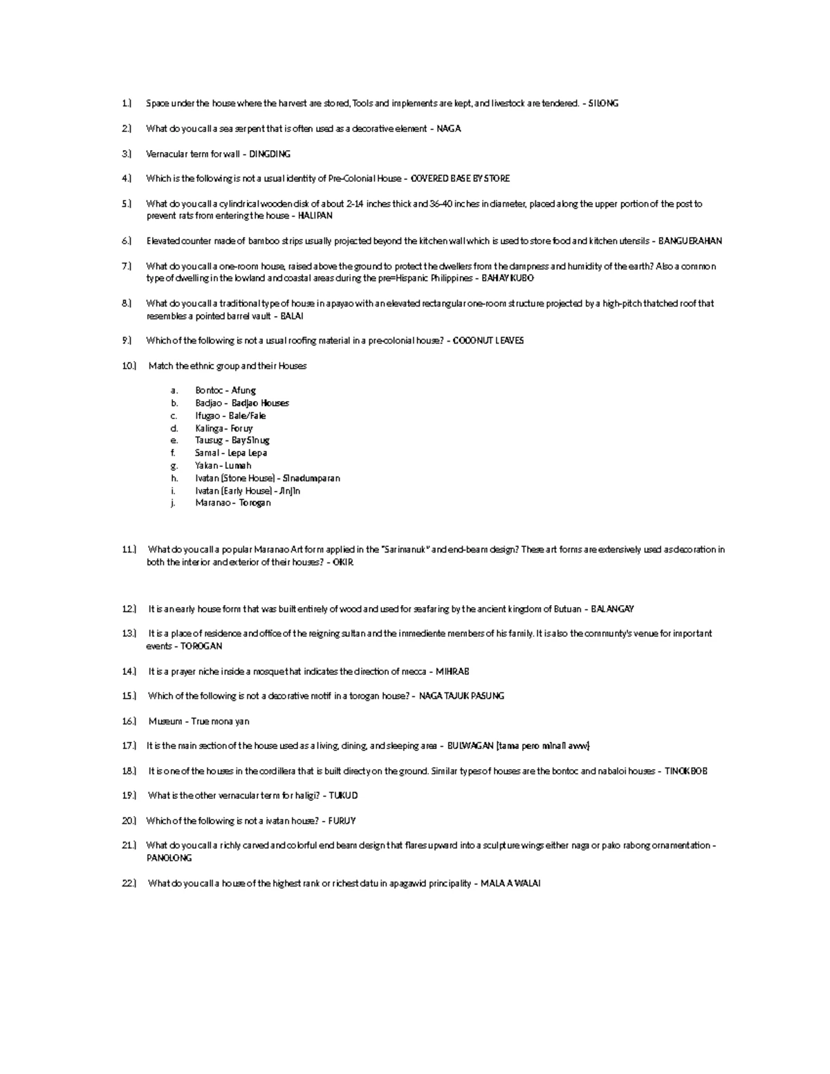 Philippine architecture - PHILIPPINE ARCHITECTURE INDIGENOUS FOLK ...