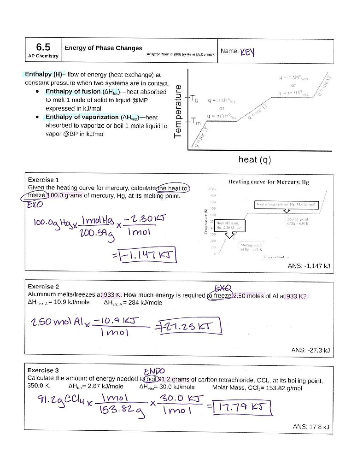 6.5 Energy of Phase Changes KEY - 6 Energy of Phase Changes AP ...