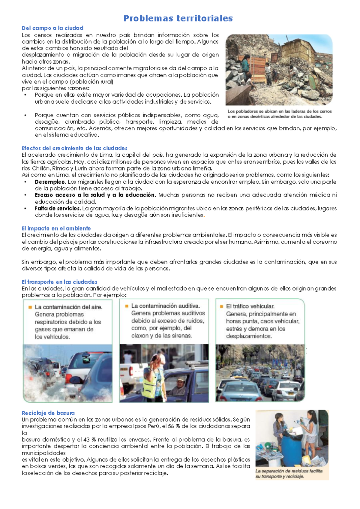 Problemas Territoriales: Del Campo a la Ciudad - Análisis y Reflexiones ...