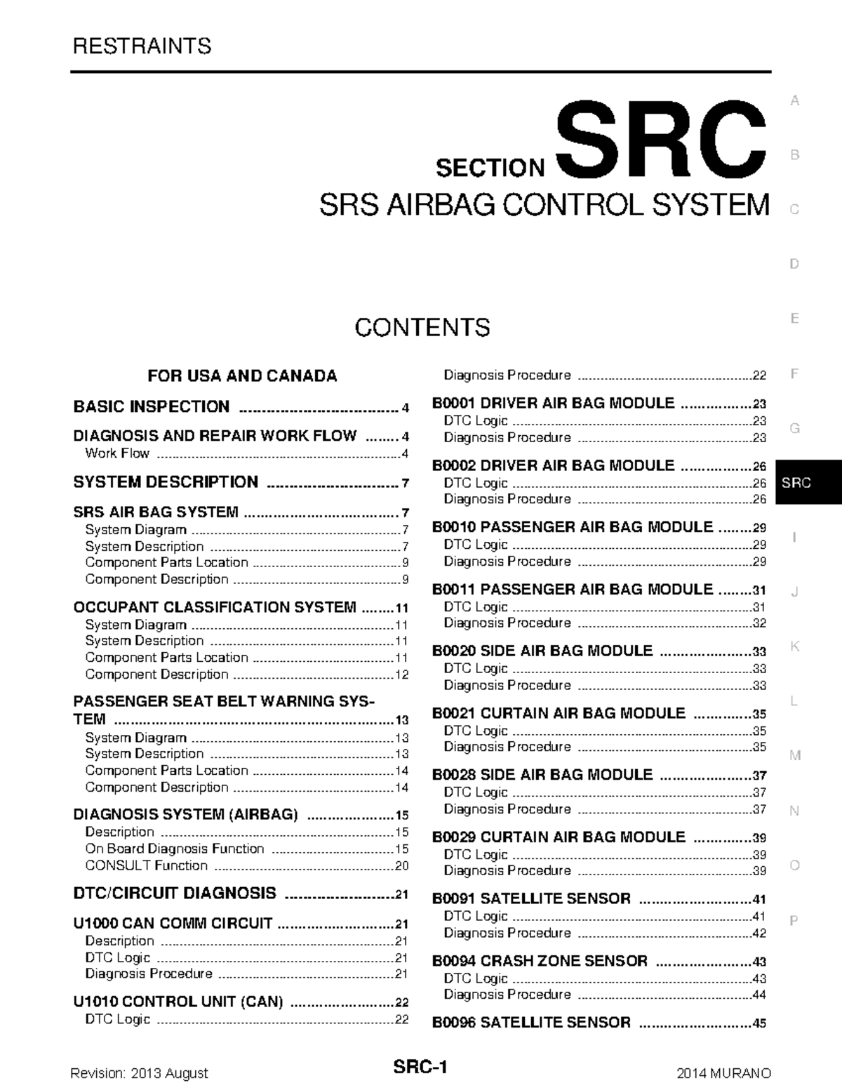 SRC - SRS Airbag Control System Diagnosis and Repair Guide - Studocu