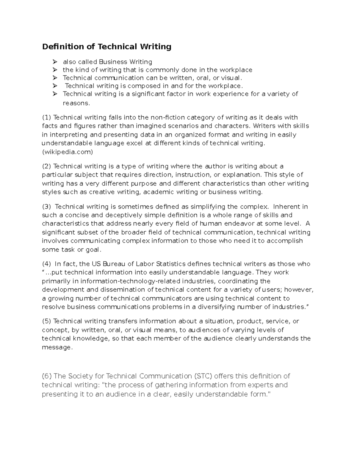 330262543 Definition of Technical Writing - Definition of Technical ...