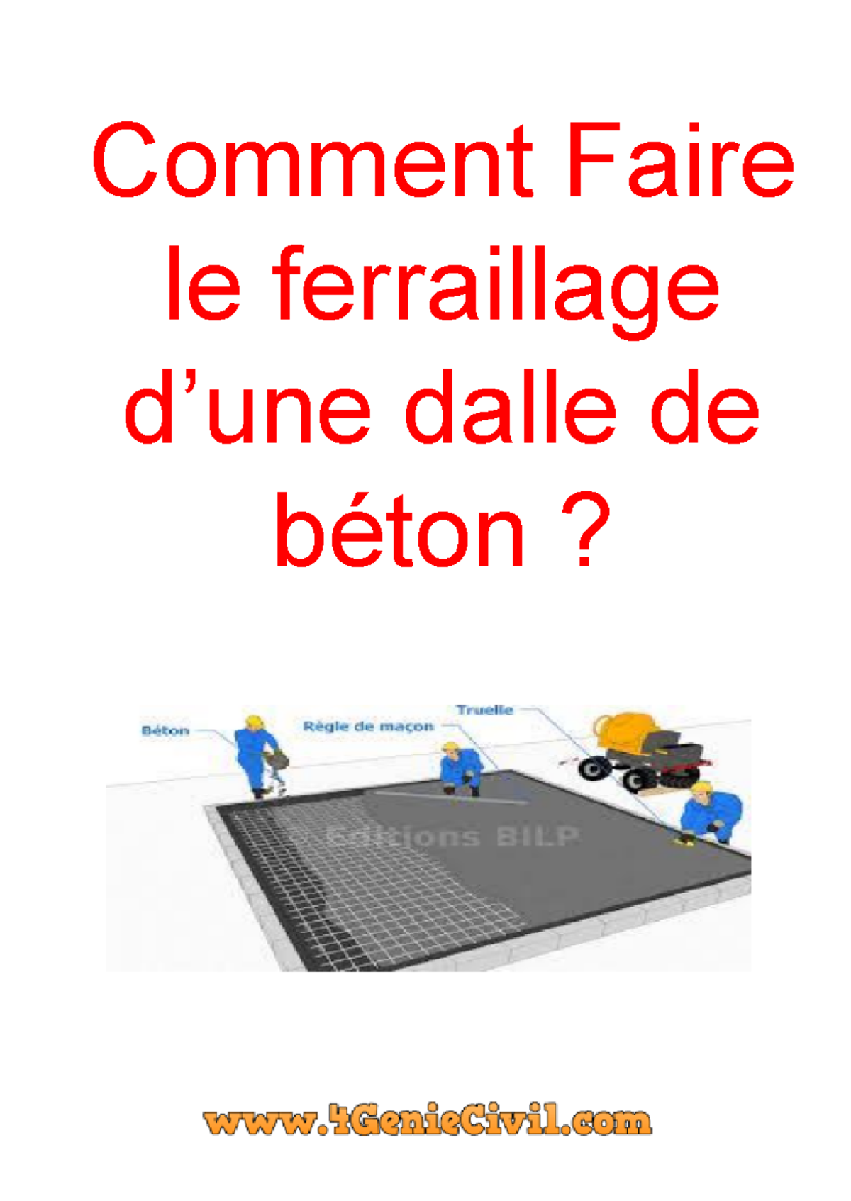 4b-Guide Complet pour le Ferraillage d'une Dalle de Béton - Studocu