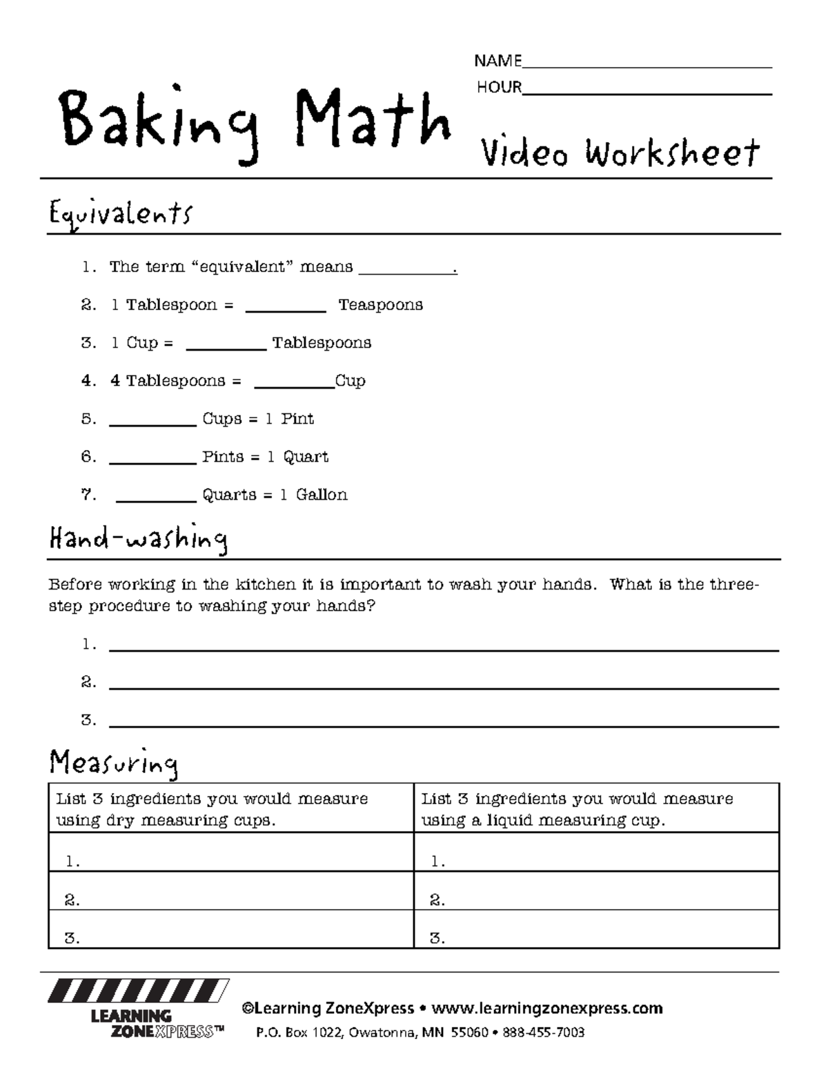 Bread and Pastry worksheet - ©Learning ZoneXpress • learningzonexpress ...