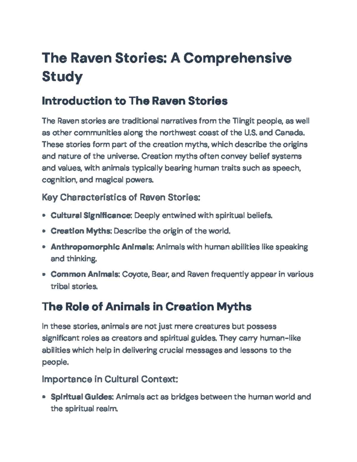 The Raven Stories: Cultural Significance and Creation Myths - The Raven ...