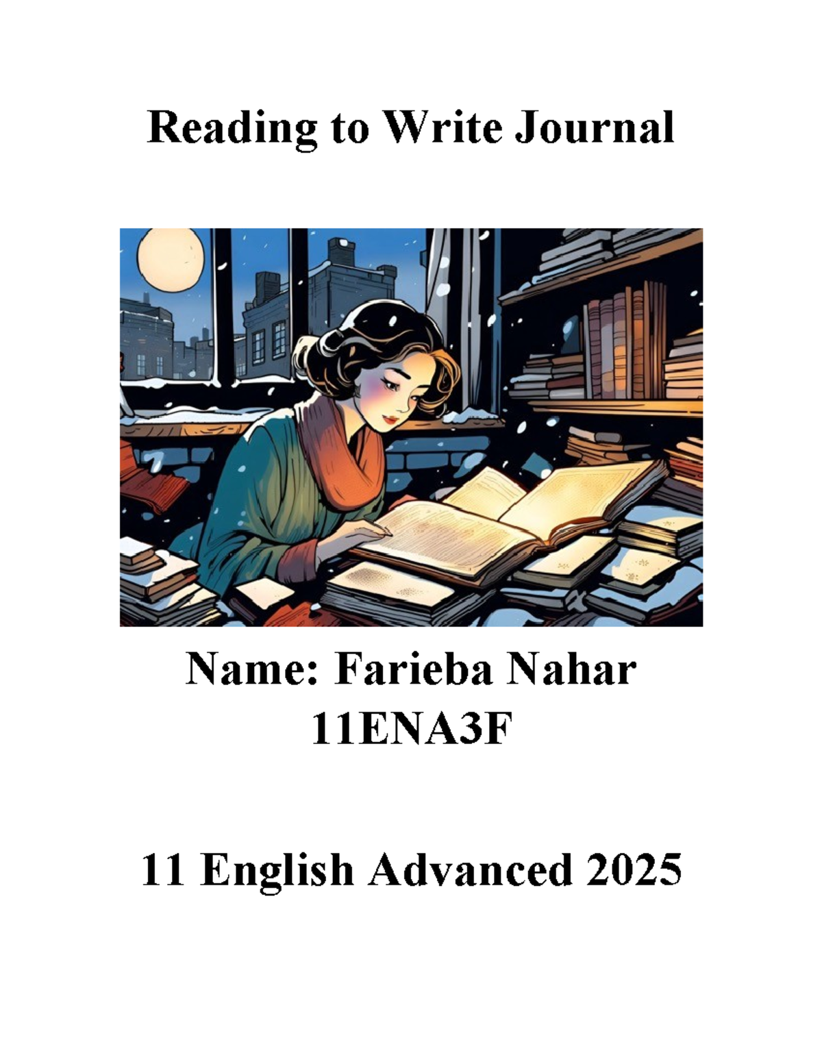 11ENA3F - Reading Journal for English Advanced: Writing through Reading ...