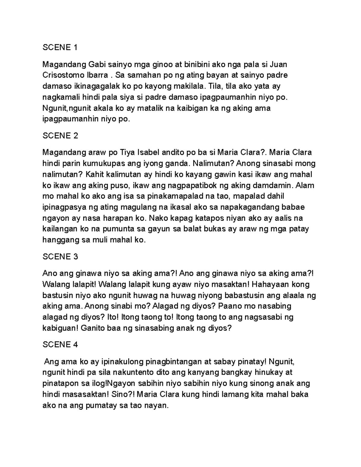 Crisostomo Ibarra's Monologue Analysis: Key Scenes & Themes - Studocu