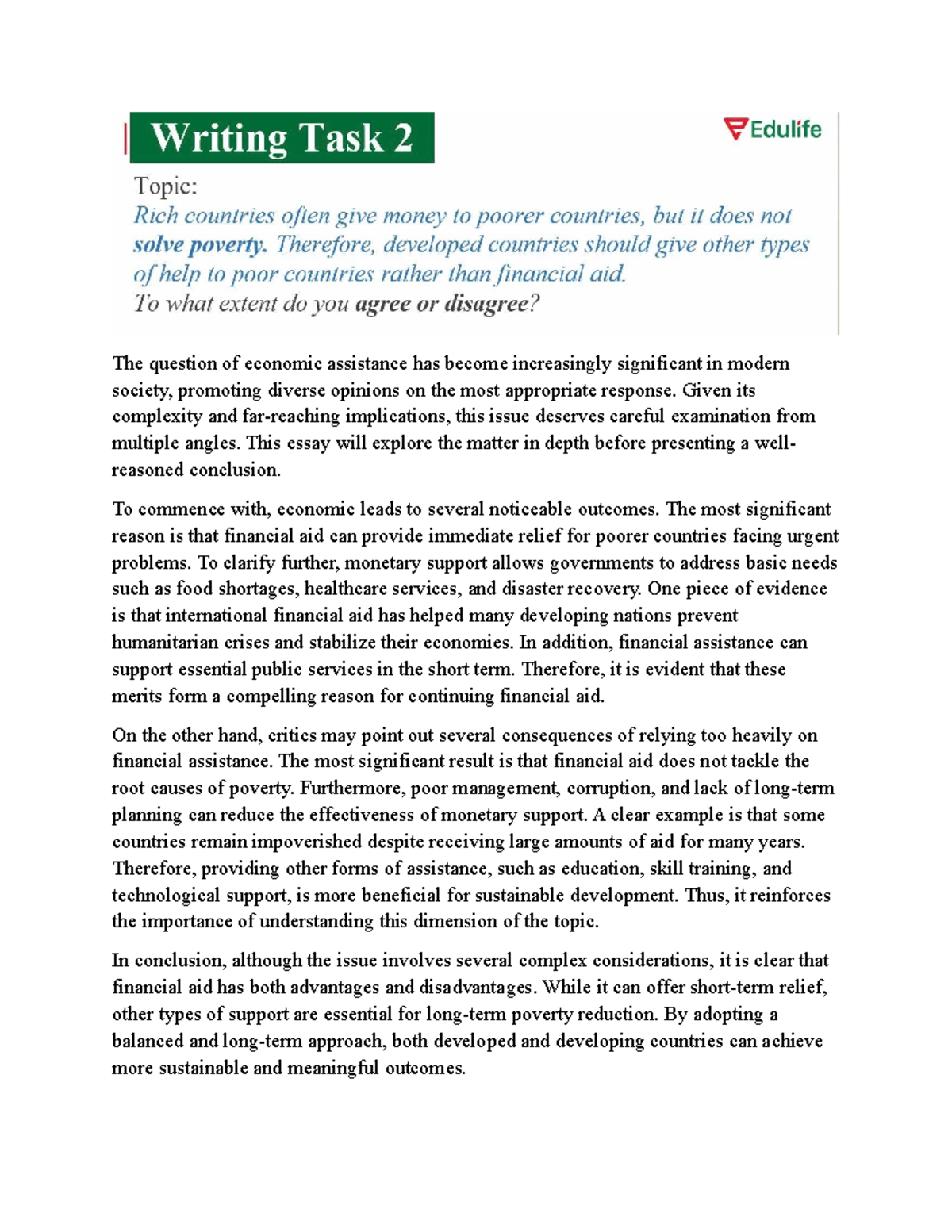 Economic Assistance: A Balanced Perspective on Aid and Development ...