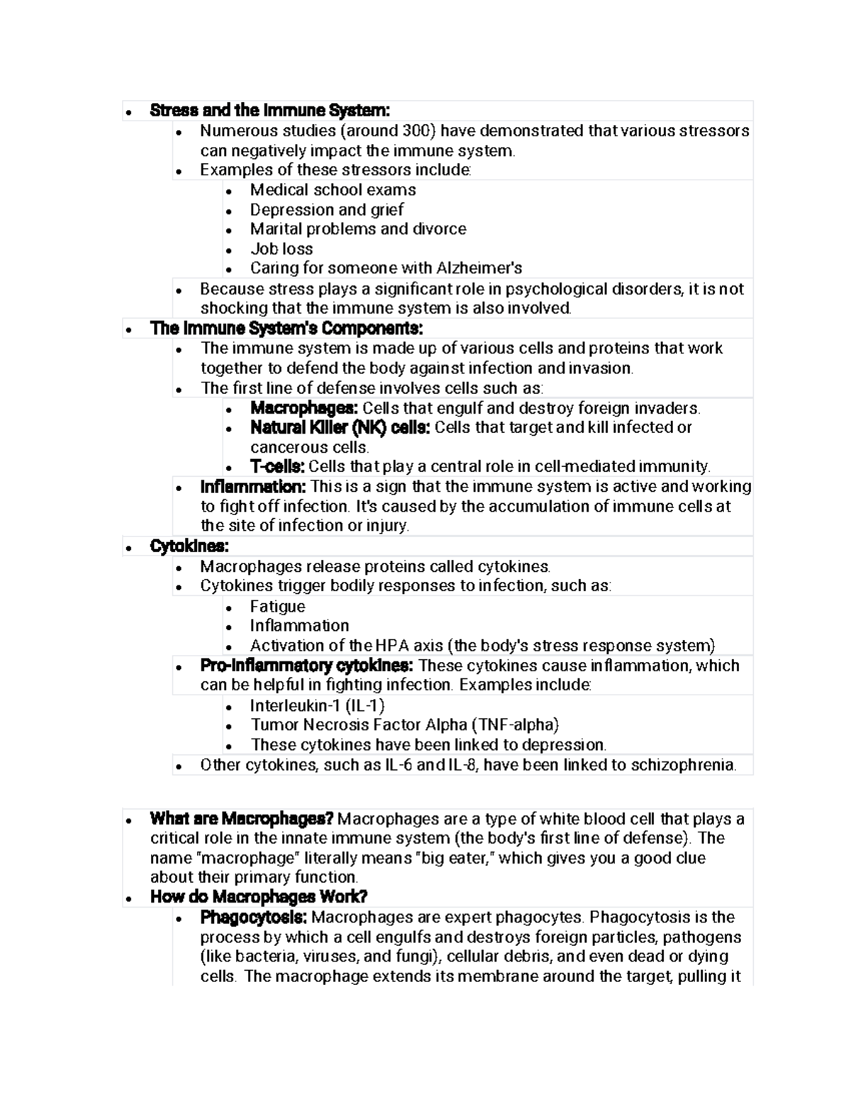 Cognitive Behavioral Therapy & Immune System Impact: A Study Guide (PSY ...