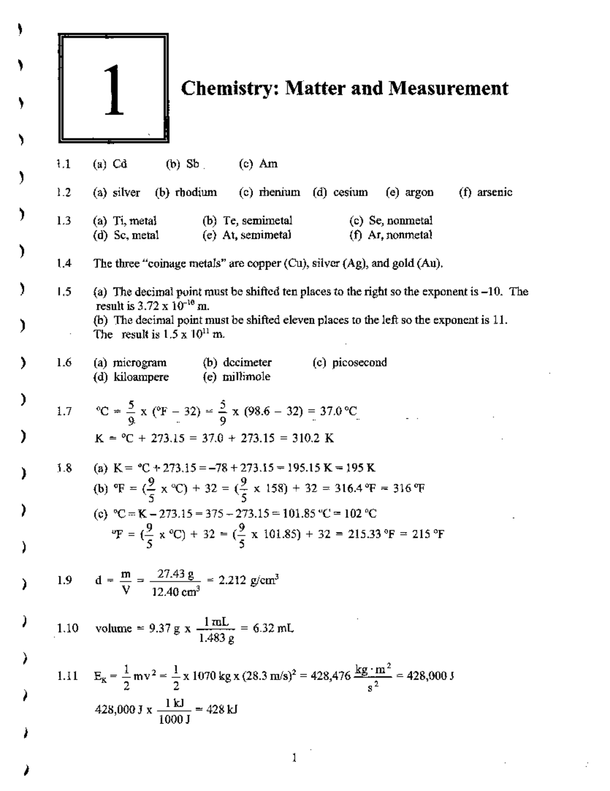 Chapter 1 Chemistry: Matter and Measurement (c) Am 1.1 to 1.102 - Studocu