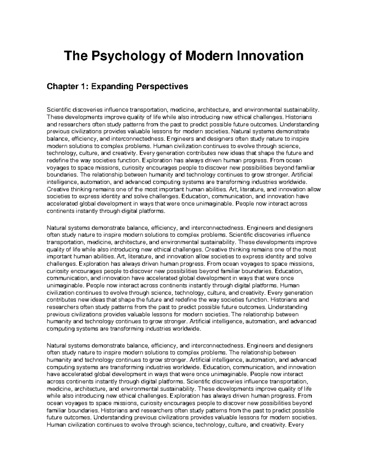The Psychology of Modern Innovation: Expanding Perspectives on Society ...