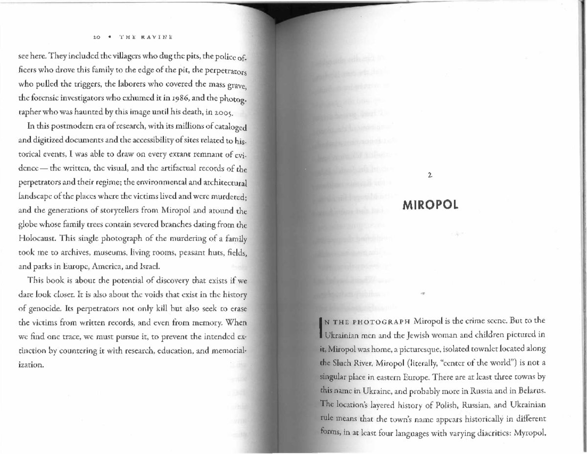 The Aktion: Unveiling the Miropol Massacre (Final Research Paper) - Studocu