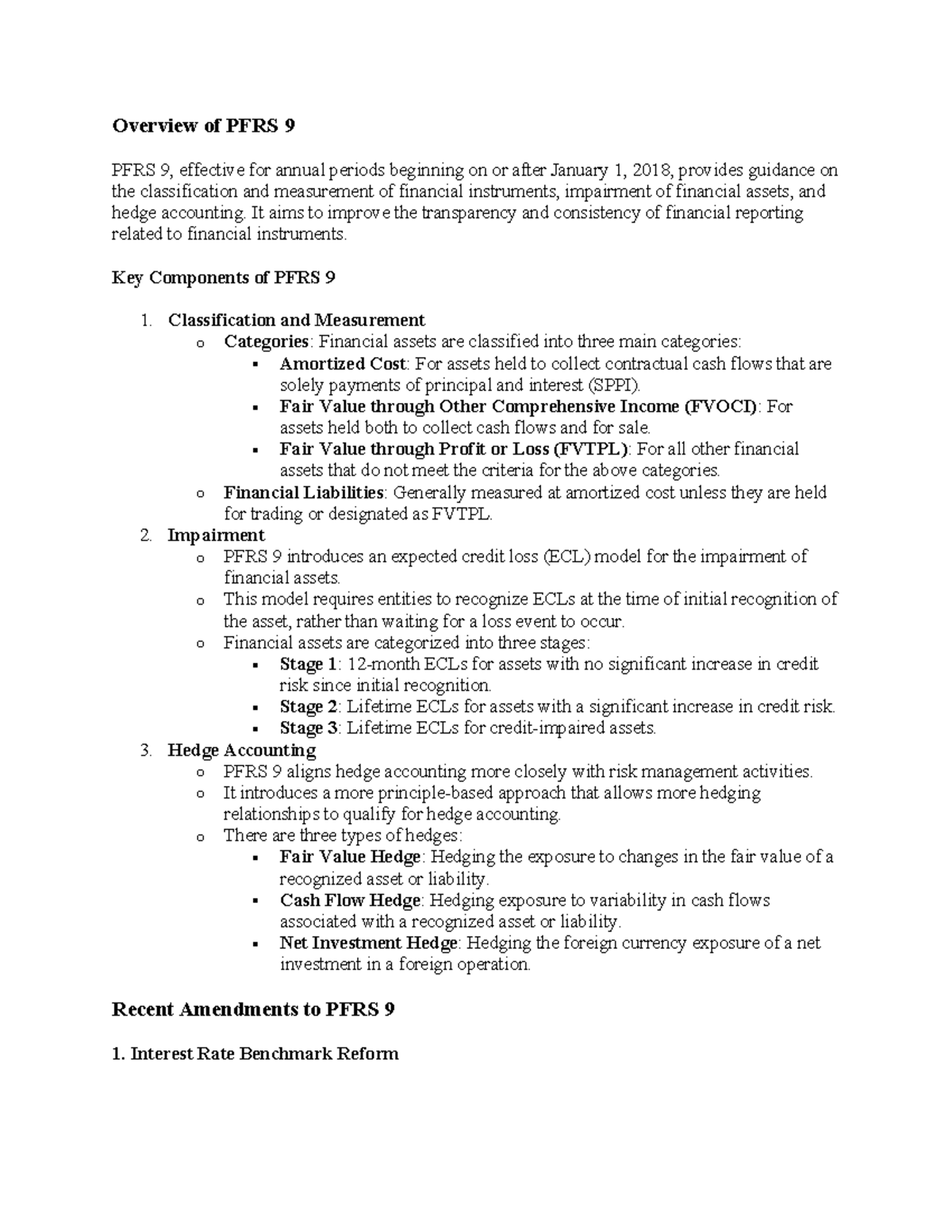 PFRS 9 - Comprehensive Lecture Notes on Financial Instruments and ...
