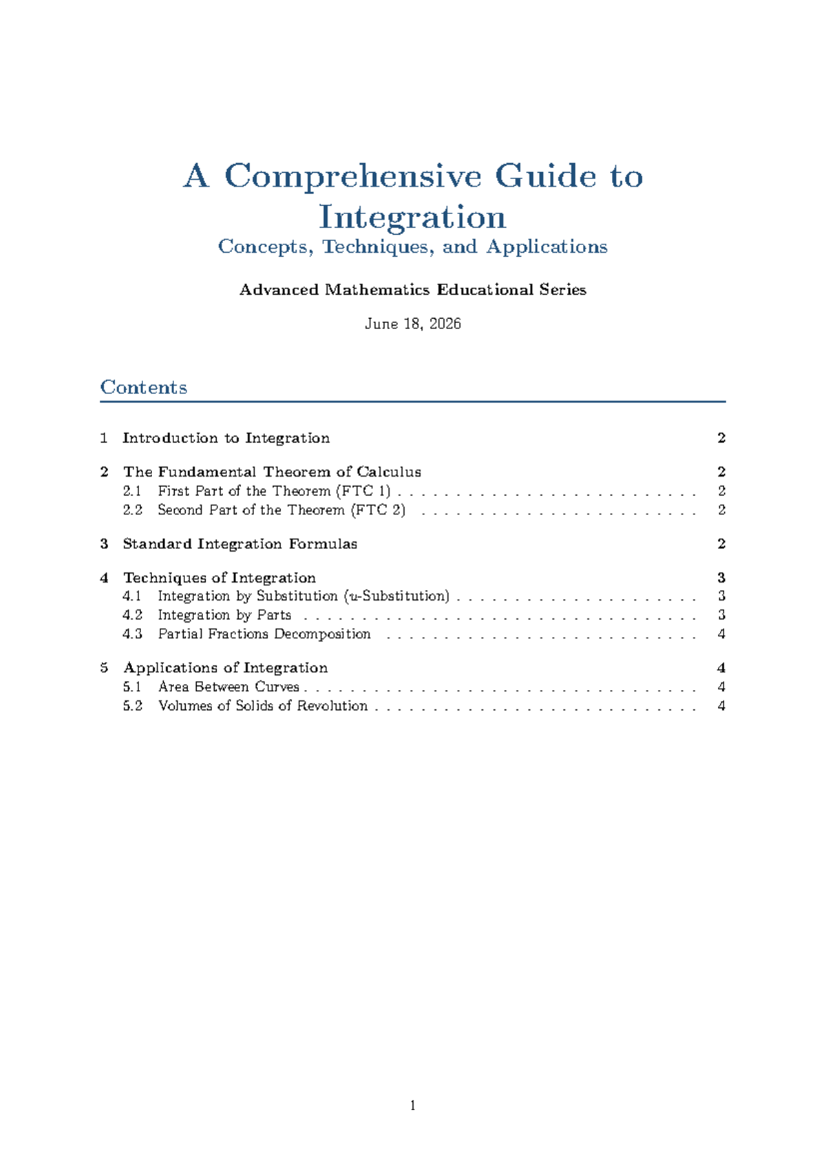 Mastering Integration Concepts and Techniques: Advanced Math Series ...