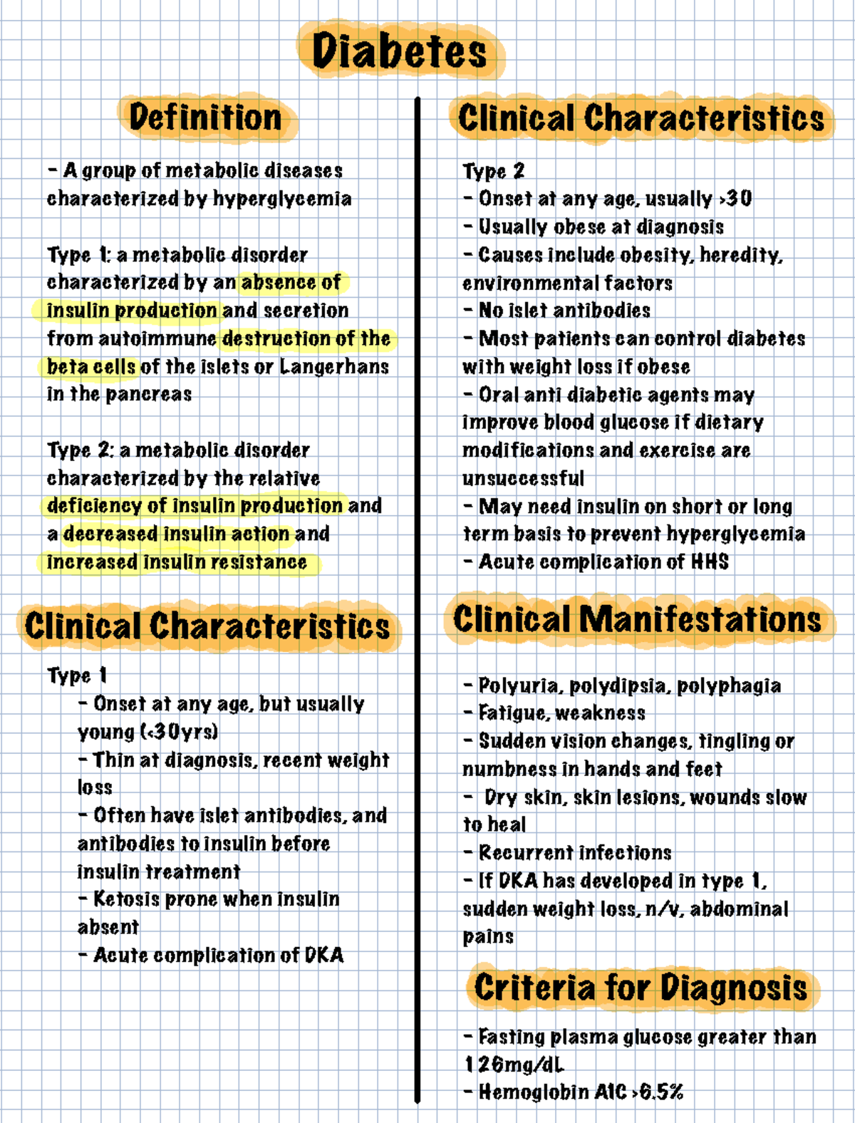 Diabetes (Adult II) - Lecture Notes on Clinical Characteristics and ...
