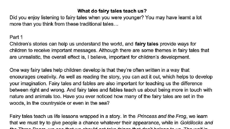 Fairy Tales: Lessons on Life, Imagination, and Morality - Non-Fiction ...