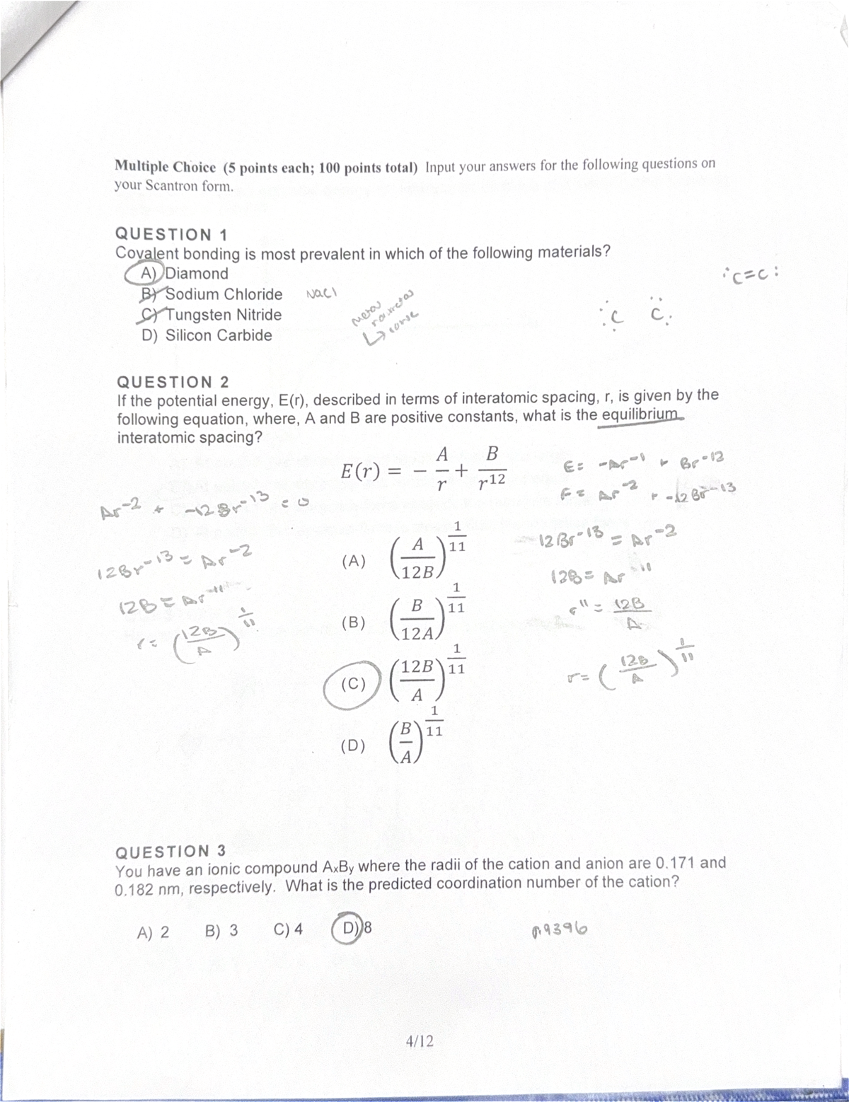 Quiz on Covalent and Ionic Bonding Principles (Course Code EIF18) - Studocu