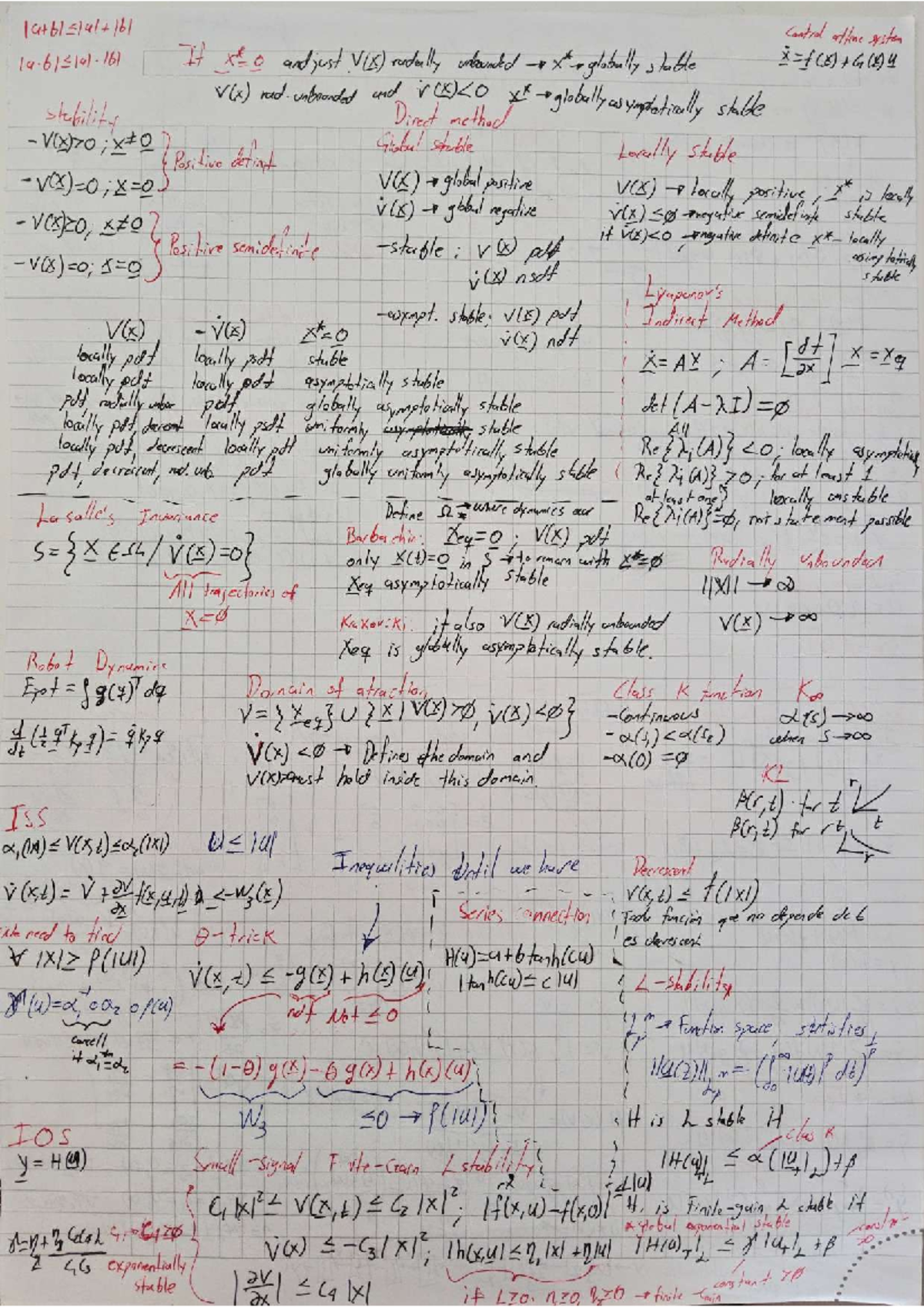 Dynamic Systems Cheat Sheet: Control and Stability Analysis - Studocu