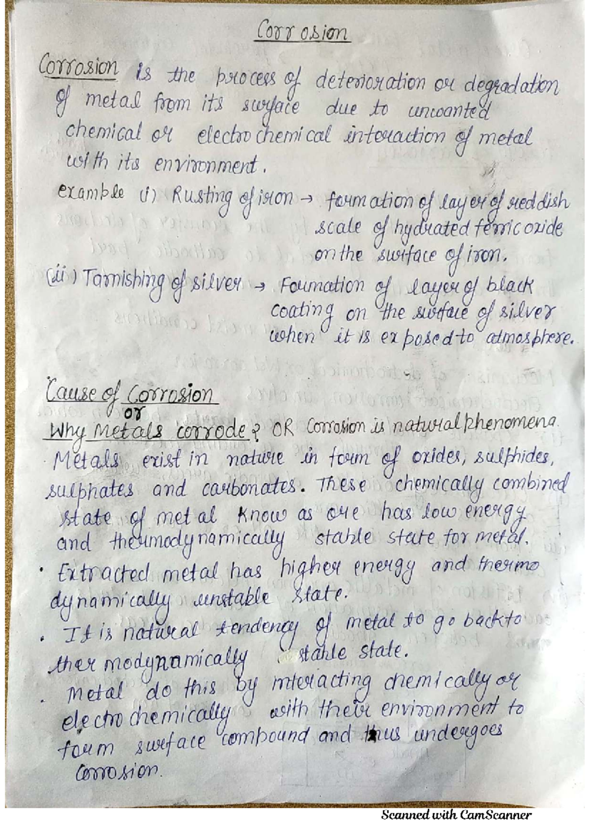 Final Exam Notes on Corrosion (Course Code: CORR 101) - Studocu