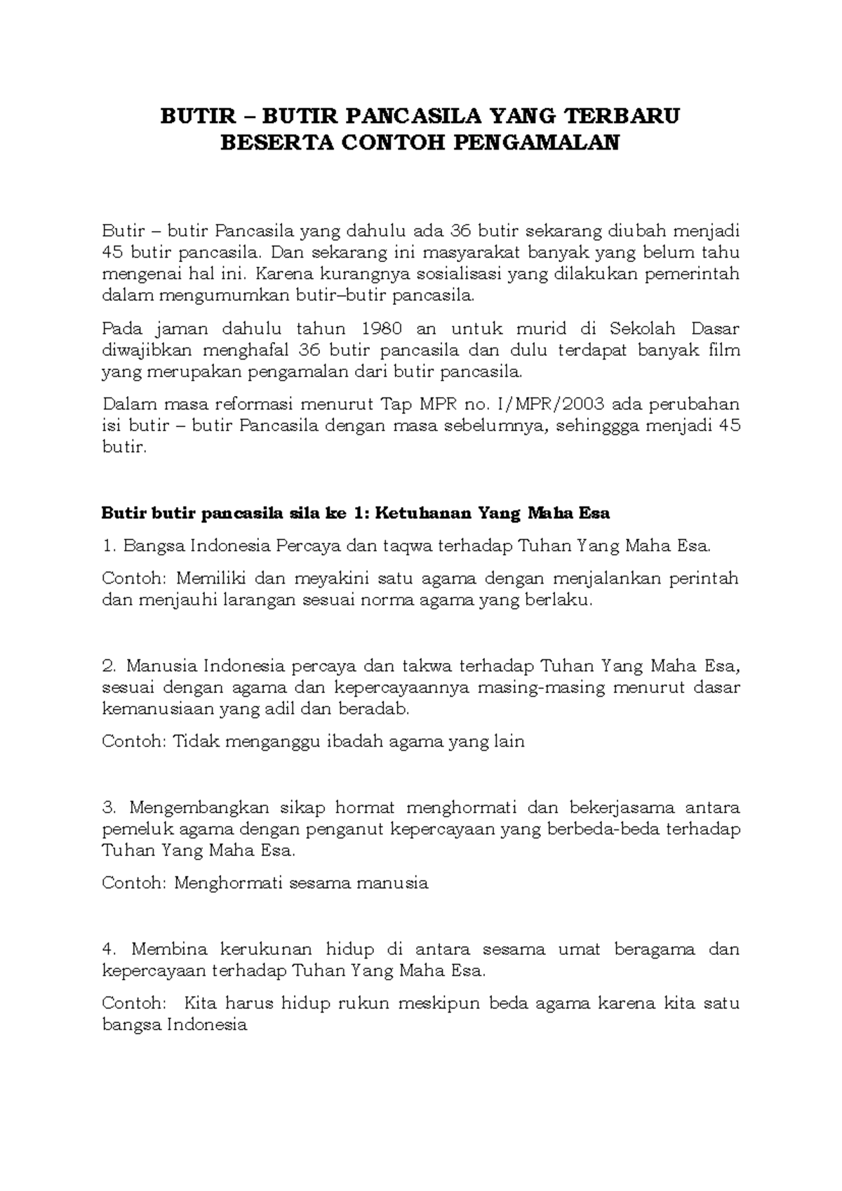 Butit-Butir Sila - Butit-Butir Sila Pancasila - BUTIR – BUTIR PANCASILA ...