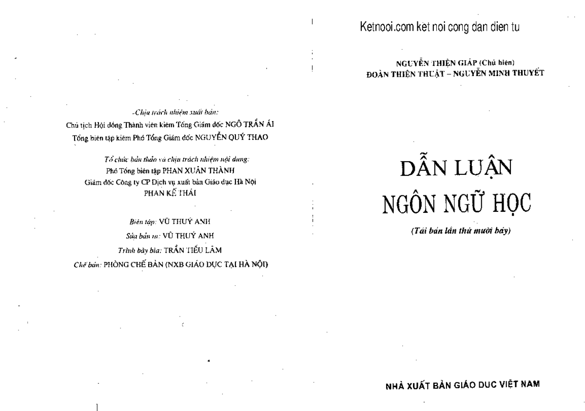 Dan luan ngon ngu hoc - Document - Ketnooi ket noi cong dan dien tu NGUYÊN THIÊN GIAP (Chu biên ...