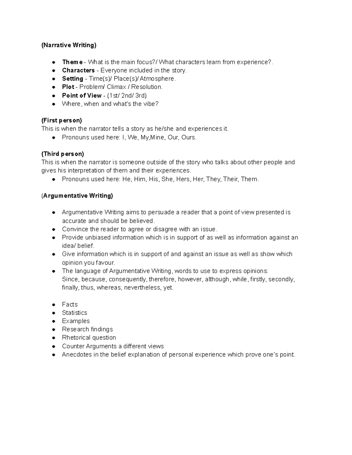 English Essay Formats: Narrative, Argumentative, Expository Writing ...