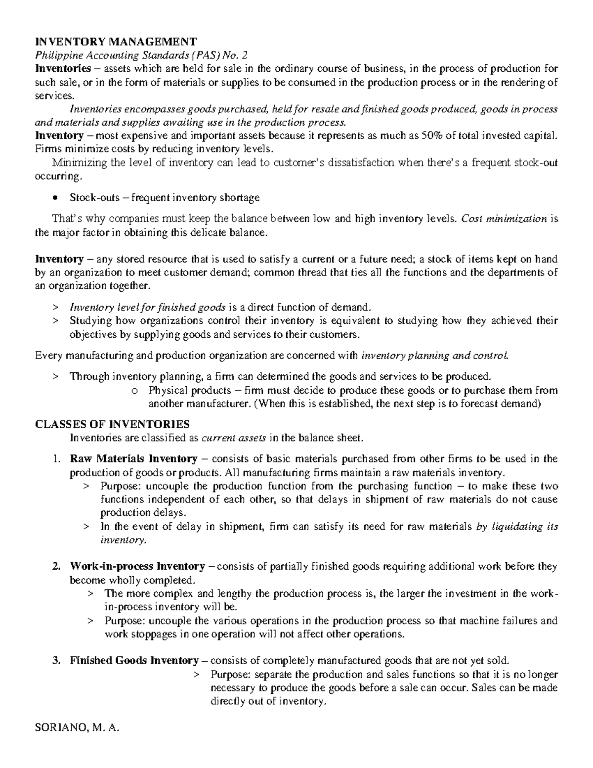 Inventory- Management - INVENTORY MANAGEMENT Philippine Accounting ...