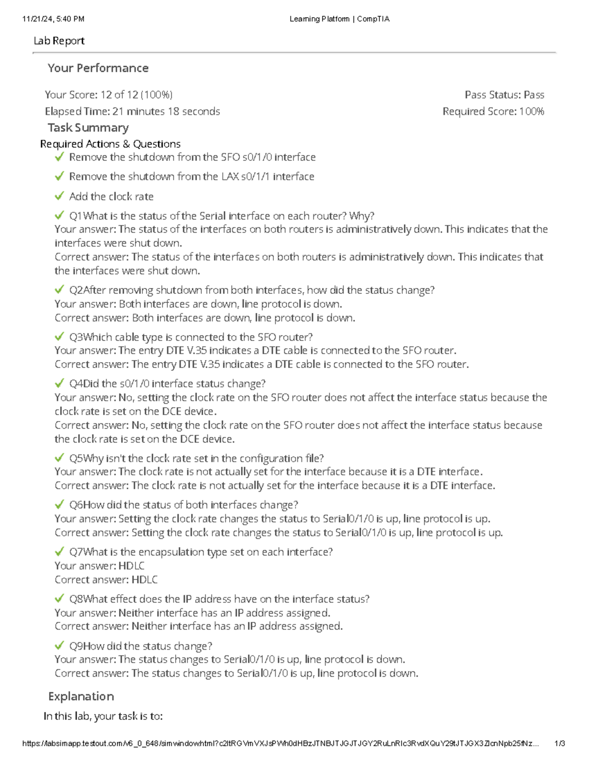 10.2.4 - Serial Interface Status Lab Report (Graded Simulation) - Studocu