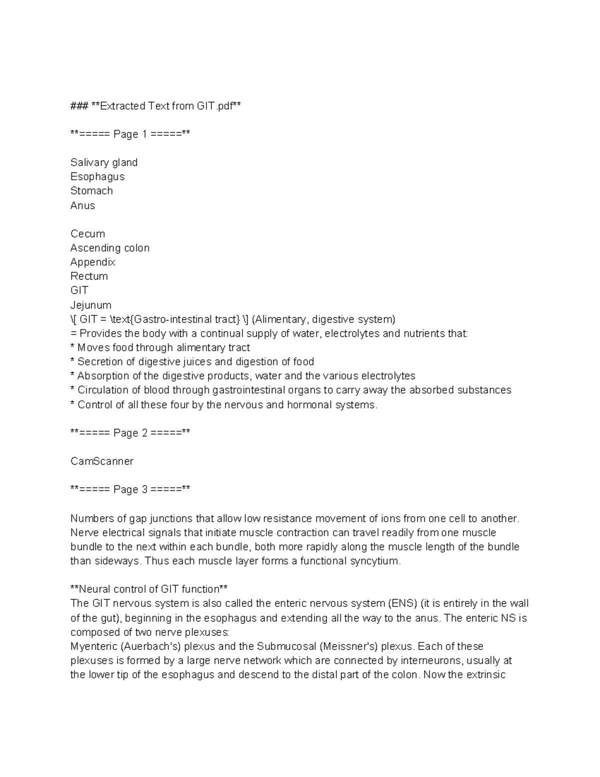 GIT Regulation and Function: A Comprehensive Overview (BIO 101) - Studocu