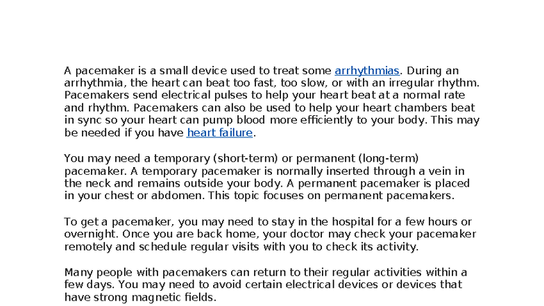 Pacemaker Education: Understanding Permanent Pacemakers and Their Use ...