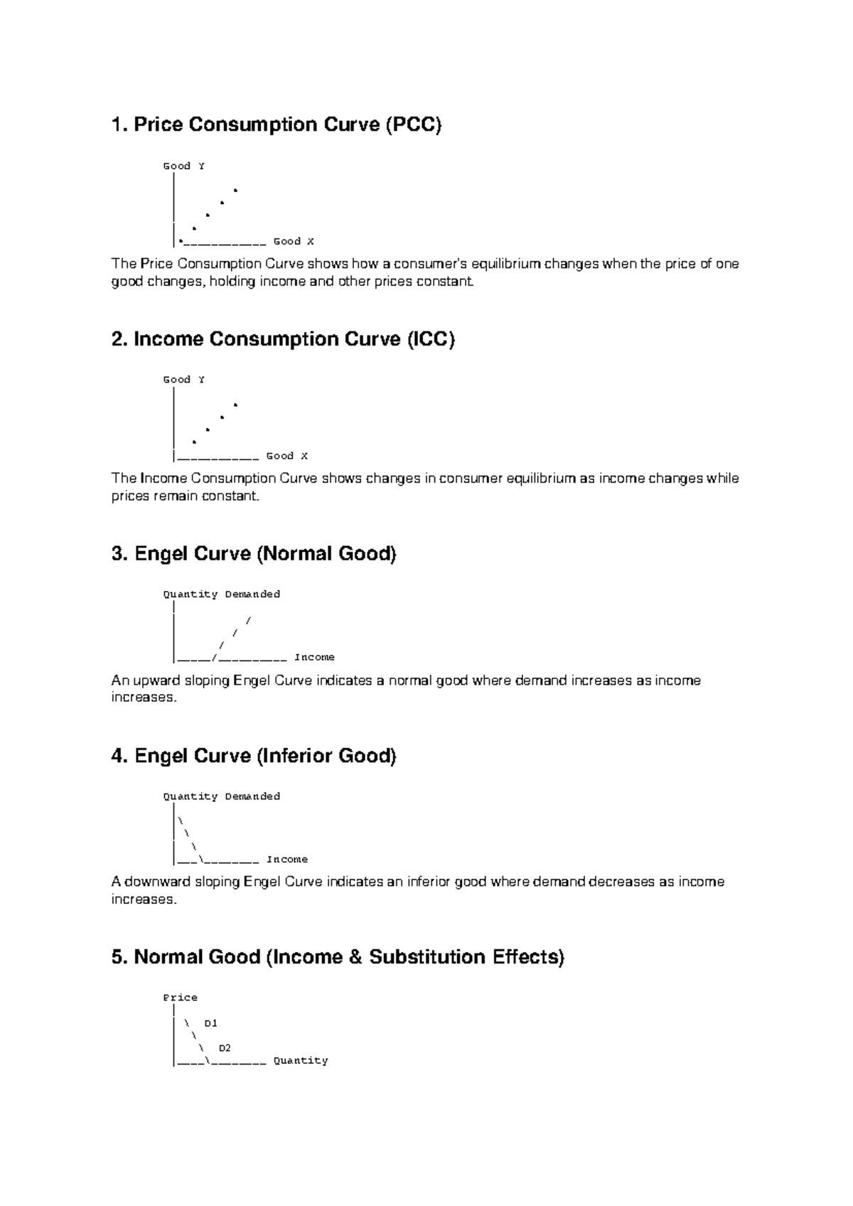 ECON 111 Diagrams: PCC, ICC, and Engel Curves Explained - Studocu