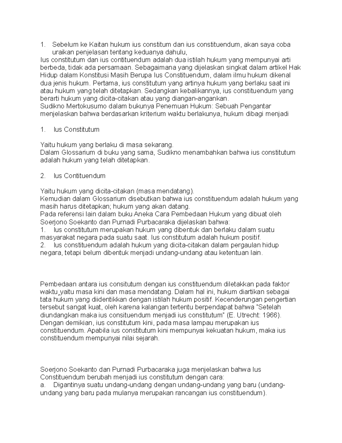 Diskusi 8: Pembedaan Hukum Ius Constitutum dan Ius Constituendum - Studocu