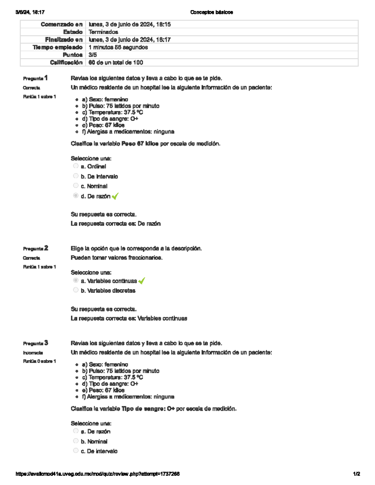 Examen 1 - EJERCICIO DE PRESUPUESTO - 18:17 Conceptos básicos Comenzado en lunes, 3 de junio de ...