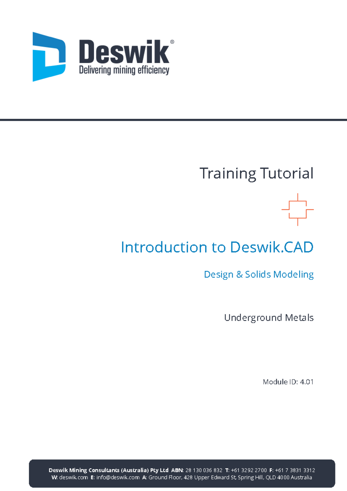 Deswik CAD Training Tutorial: Intro to Design & Modeling in UG Mining ...