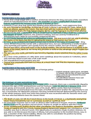 Henry VII Timeline Revision Notes: Key Events and Overview - Studocu