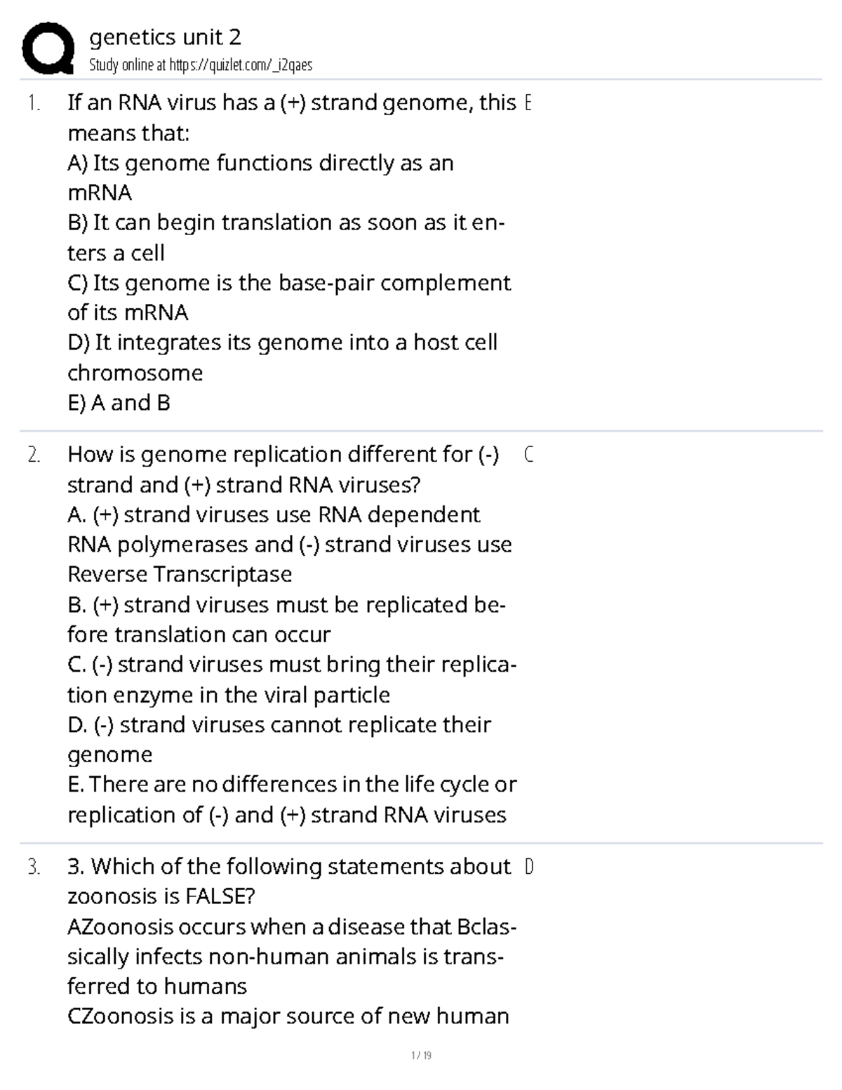 Genetics Unit 2 Quiz Questions and Answers - Studocu
