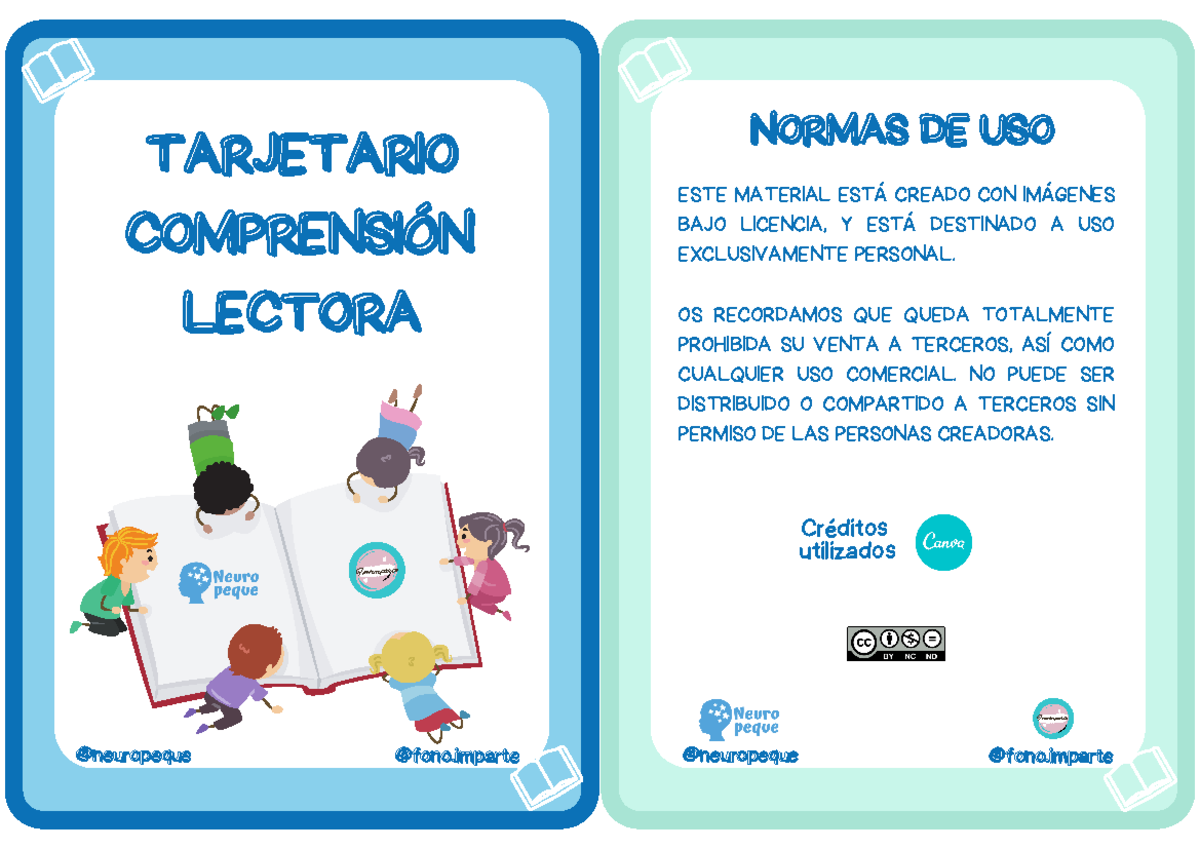 Tarjetario de Comprensión Lectora - Actividades y Ejercicios - Studocu