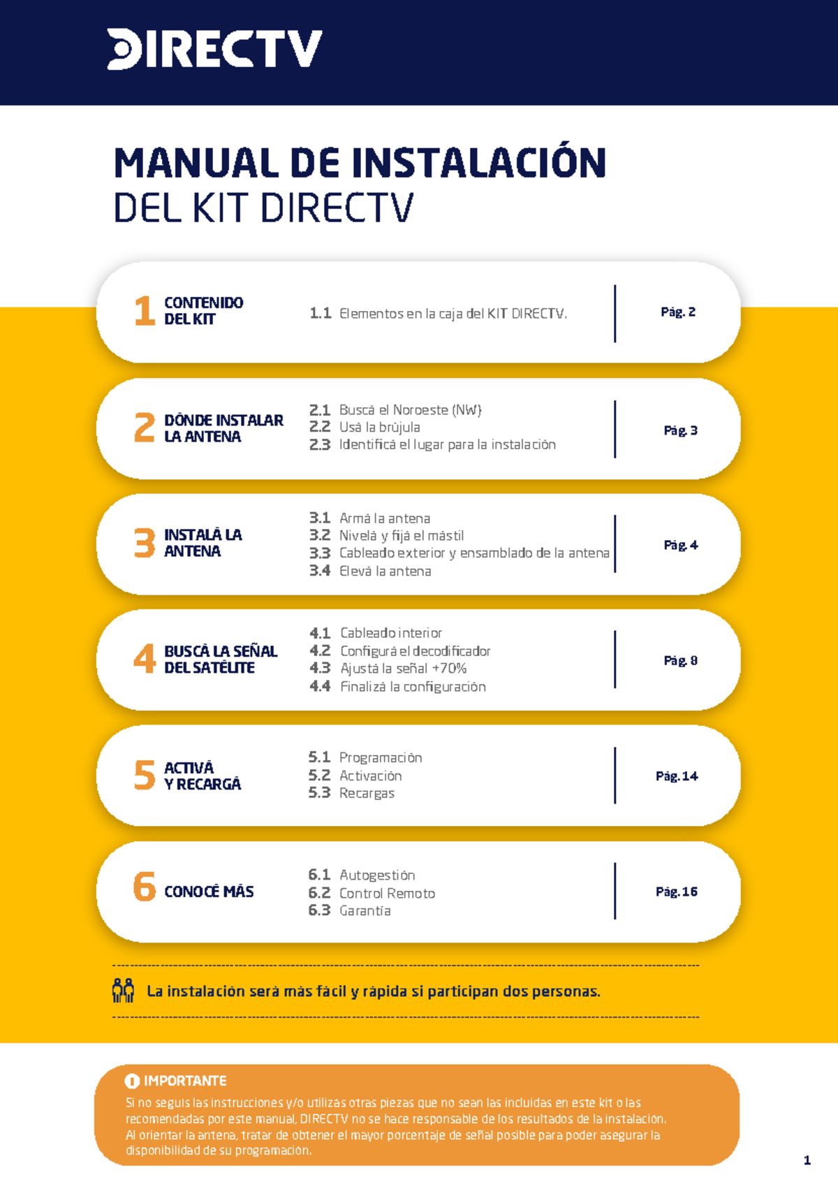 Manual de Instalación del Kit DIRECTV: Guía Completa y Paso a Paso ...