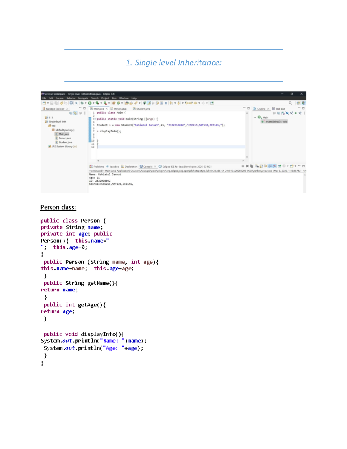 CSE 002: Inheritance Concepts in Java and C++ Programming - Studocu