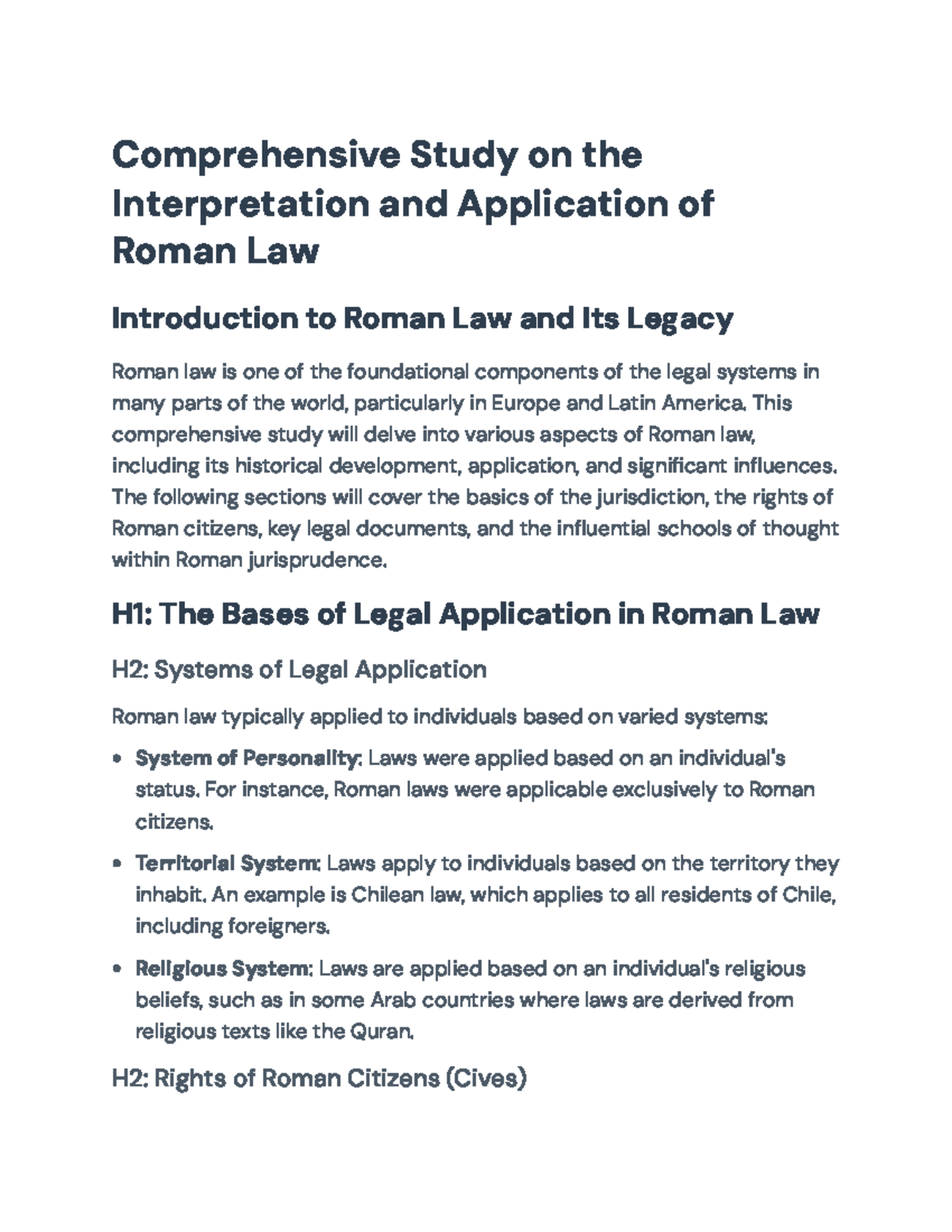 Comprehensive Study on Roman Law: Historical Perspectives & Legacy ...