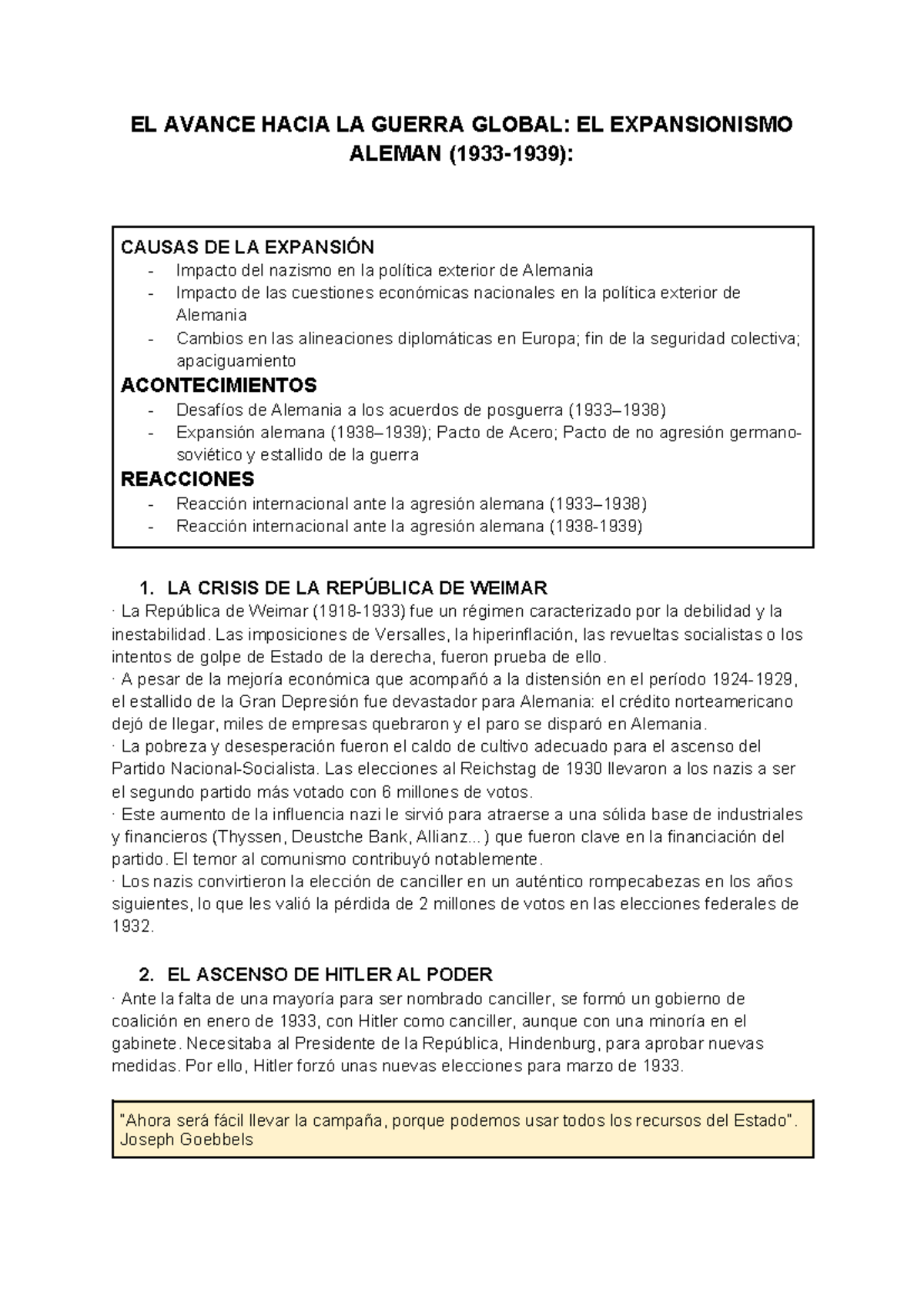 Expansiónismo Alemán y sus Consecuencias (1933-1939): Un Análisis ...