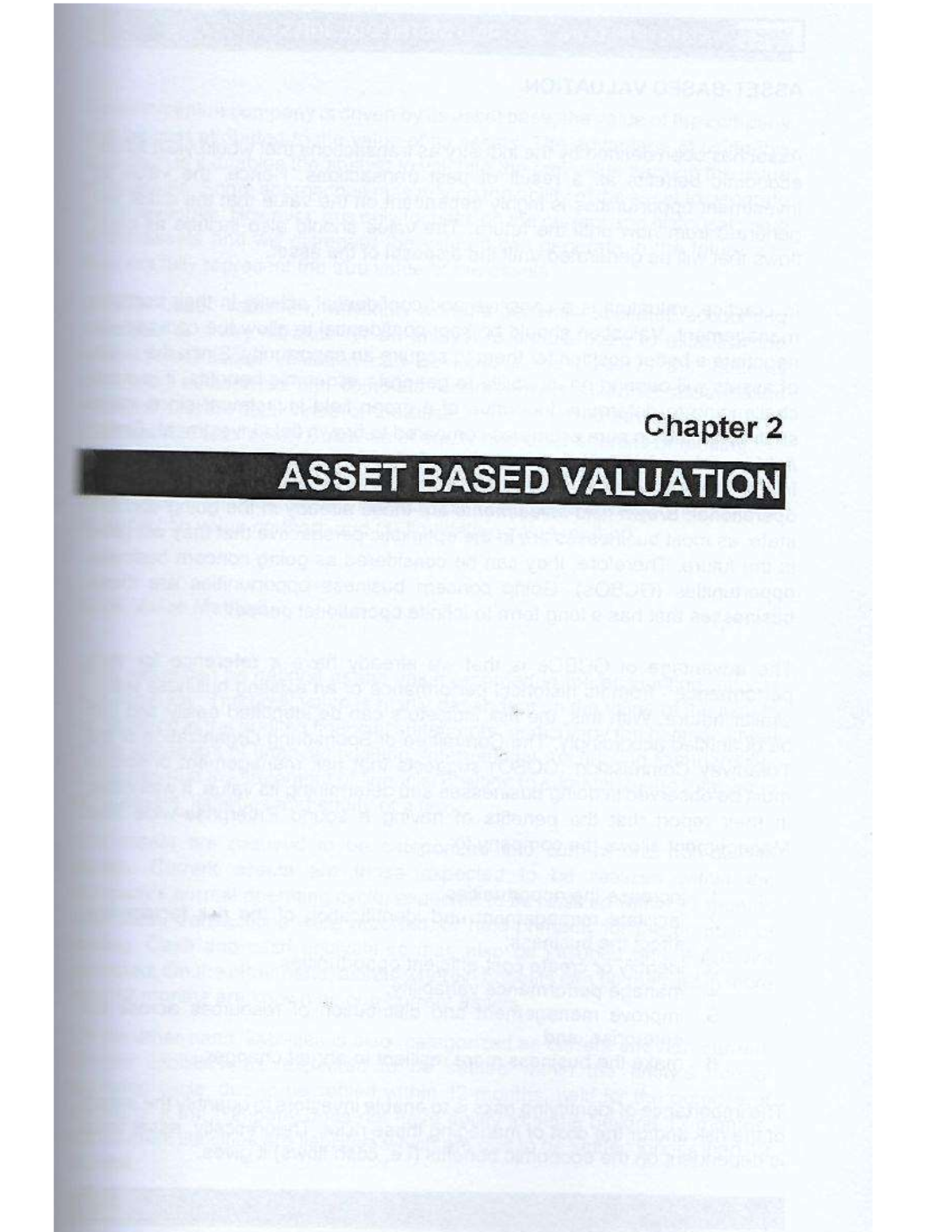 Chapter 2: Asset-Based Valuation Concepts & Methodologies (FIN 101) - Studocu